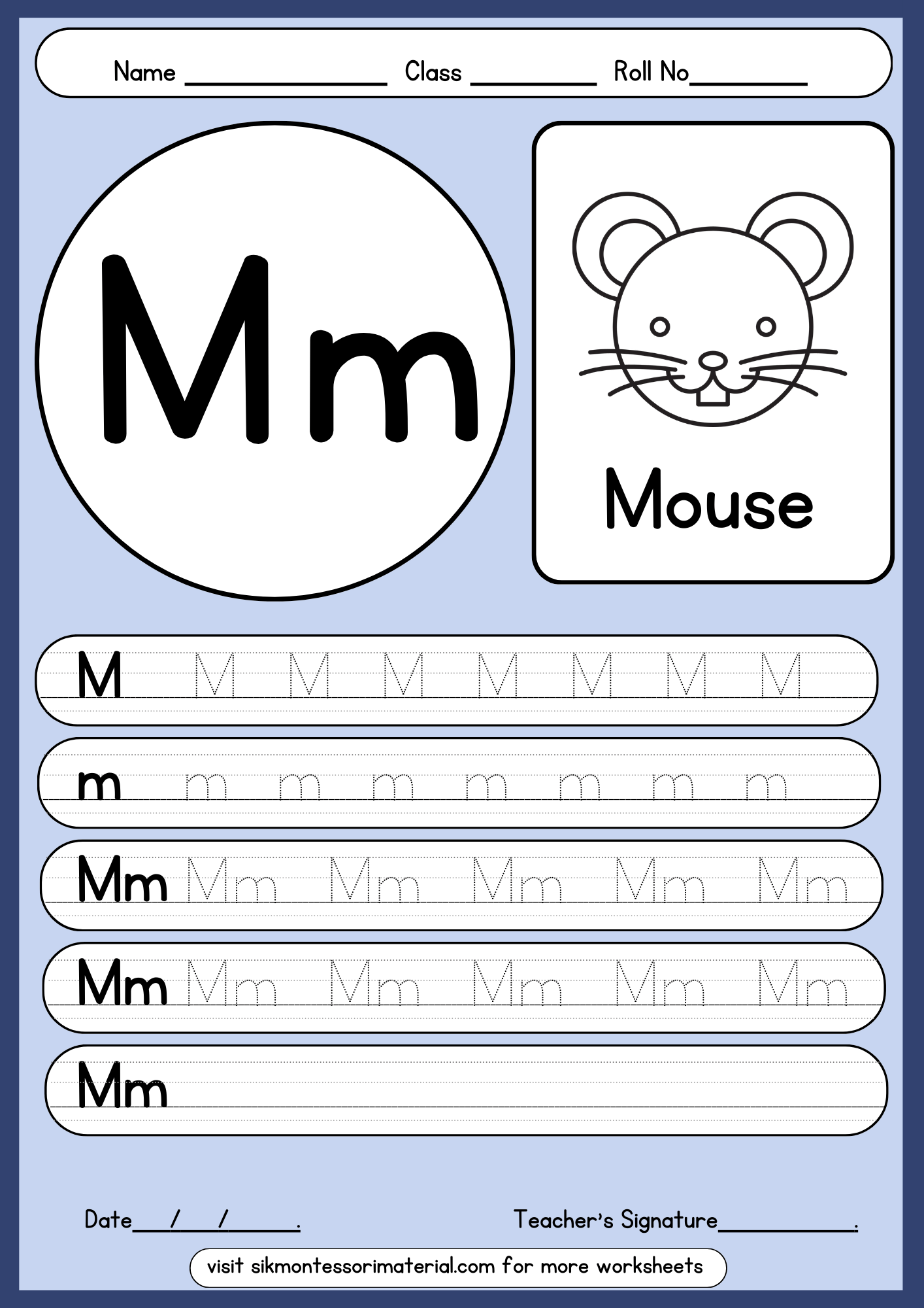 A4 Size Printable Alphabets Tracing Worksheets A to Z - SIK Montessori ...