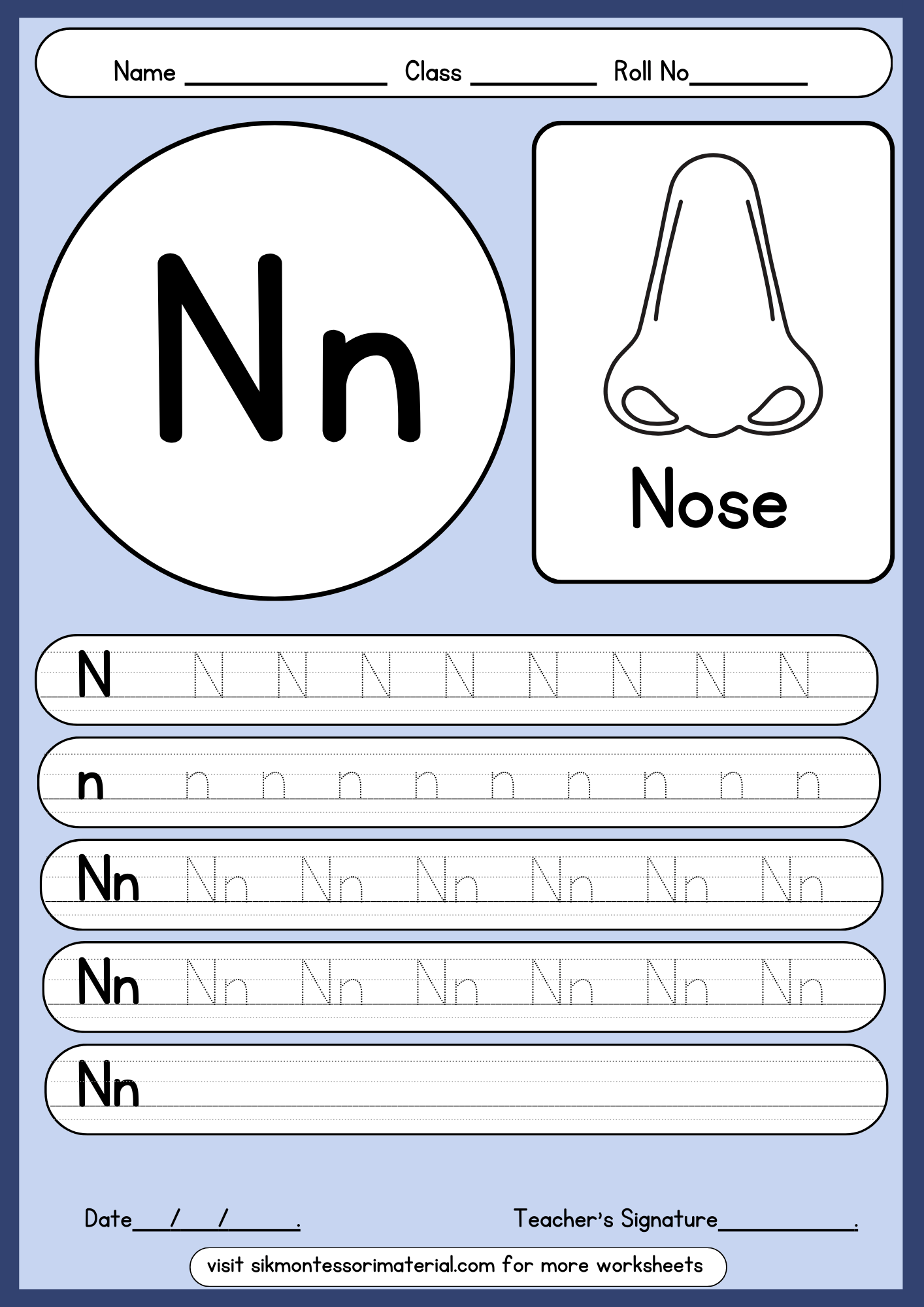 A4 Size Printable Alphabets Tracing Worksheets A to Z - SIK Montessori ...