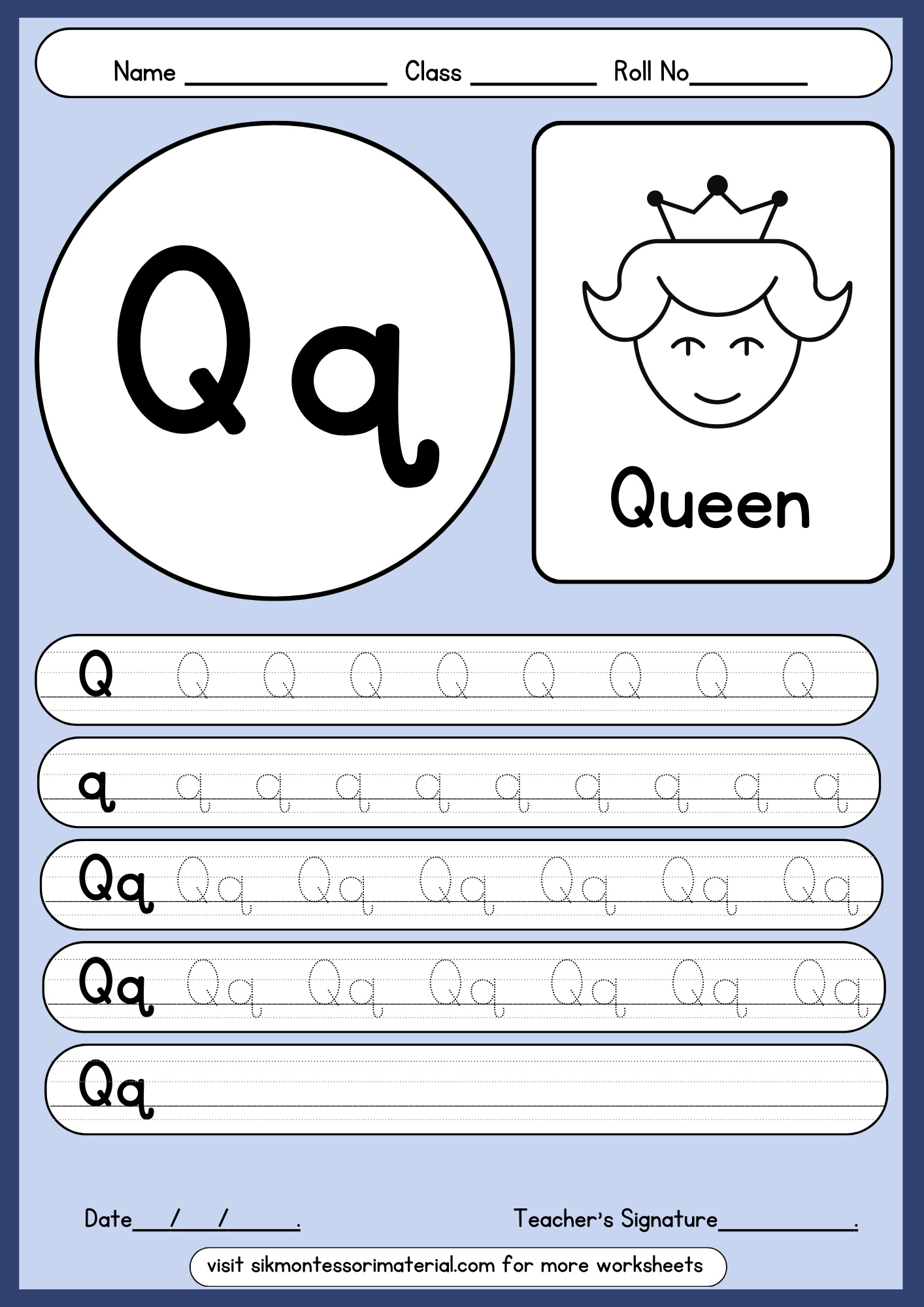 A4 Size Printable Alphabets Tracing Worksheets A to Z - SIK Montessori ...