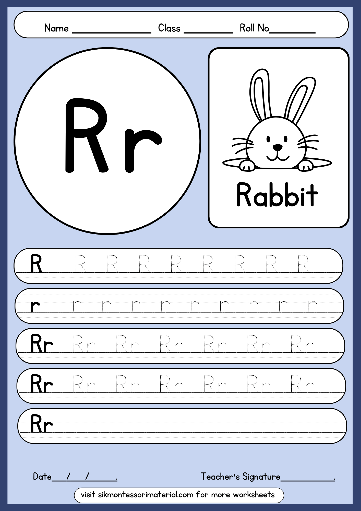 A4 Size Printable Alphabets Tracing Worksheets A to Z - SIK Montessori ...