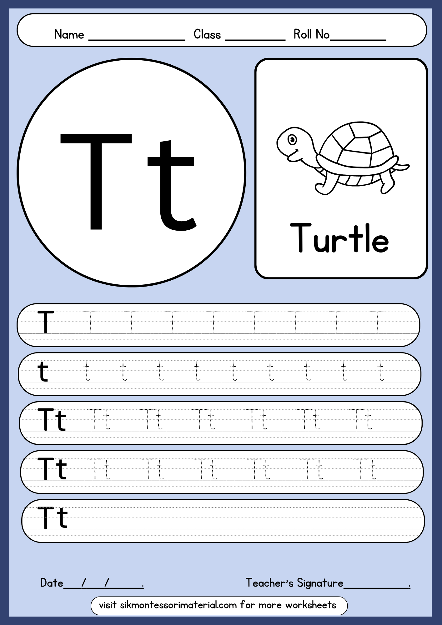 A4 Size Printable Alphabets Tracing Worksheets A to Z - SIK Montessori ...