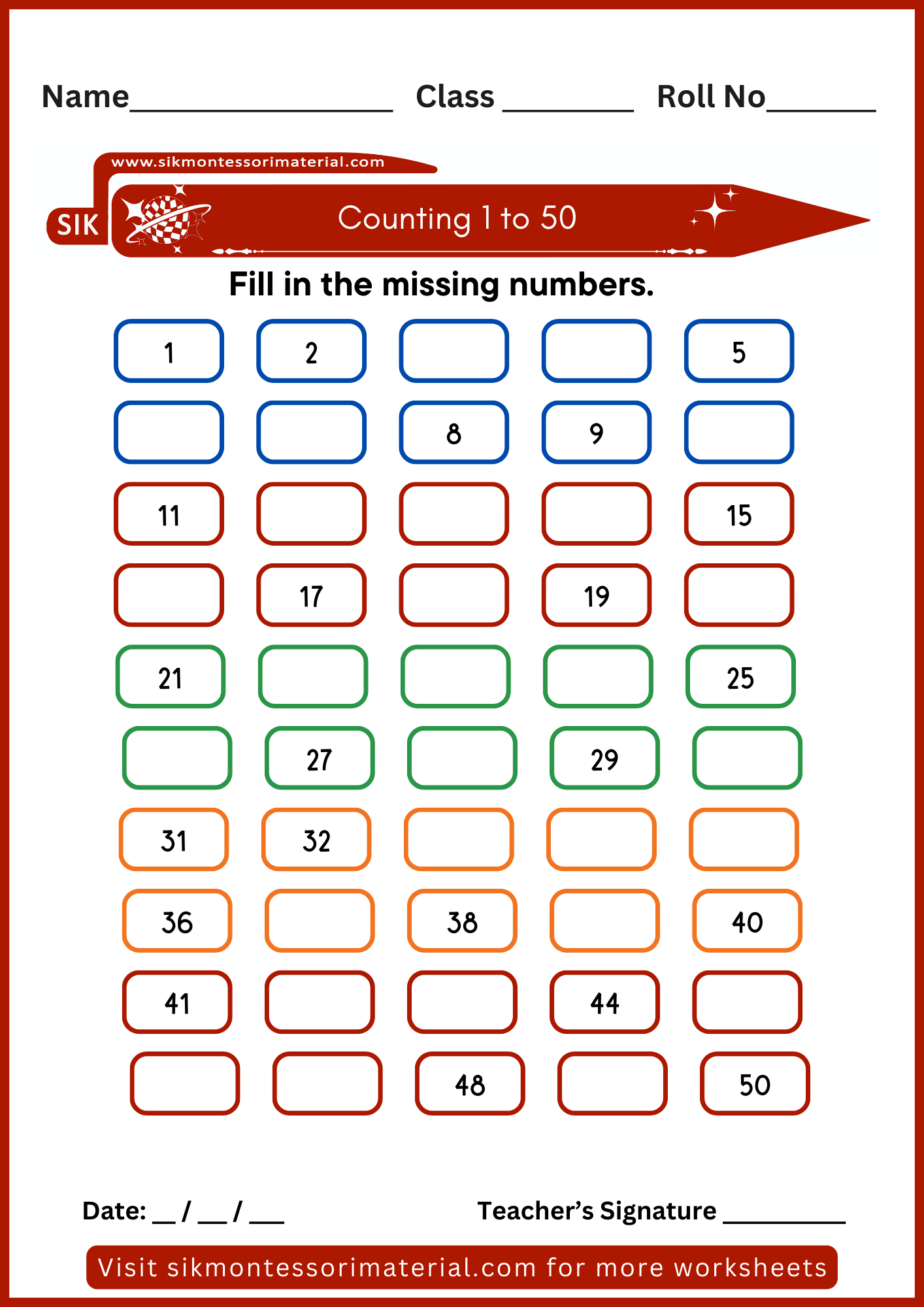 Download Free Number Tracing and Counting Writing Worksheets - SIK ...