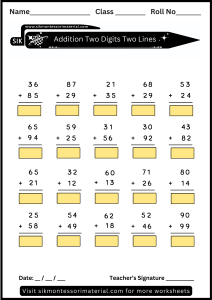 Download Math Addition Worksheets for Advance Montessori - SIK ...