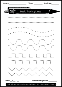 Simple Line Tracing Worksheets for Pre School - SIK Montessori Material