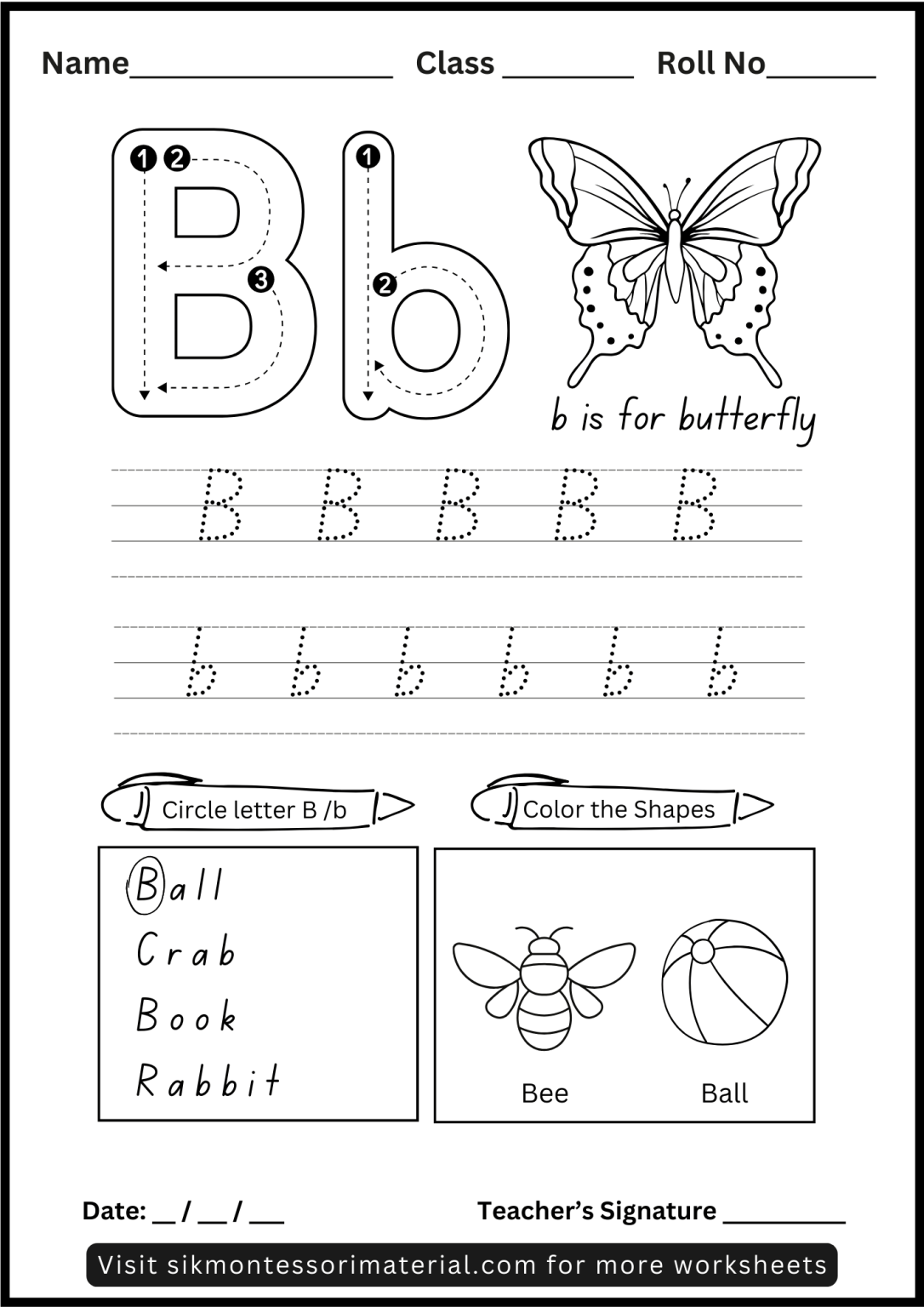 Alphabets Tracing & Letter Recognition Worksheets for Montessori - SIK ...