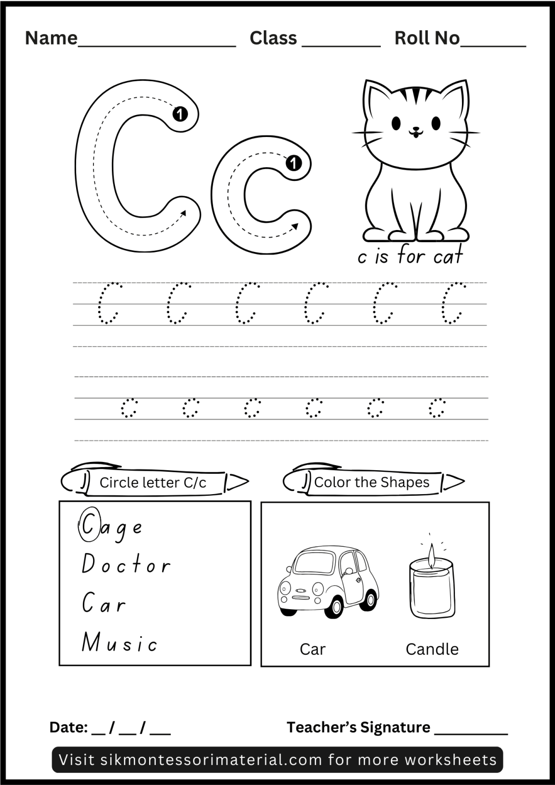 Alphabets Tracing & Letter Recognition Worksheets for Montessori - SIK ...