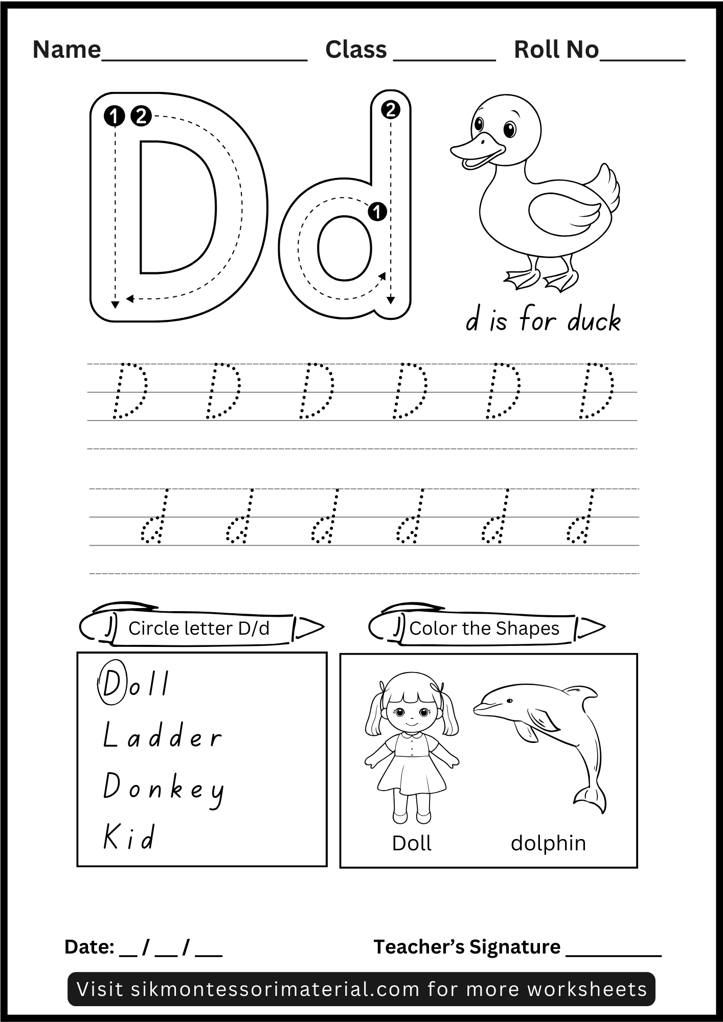 Alphabets Tracing & Letter Recognition Worksheets for Montessori - SIK ...