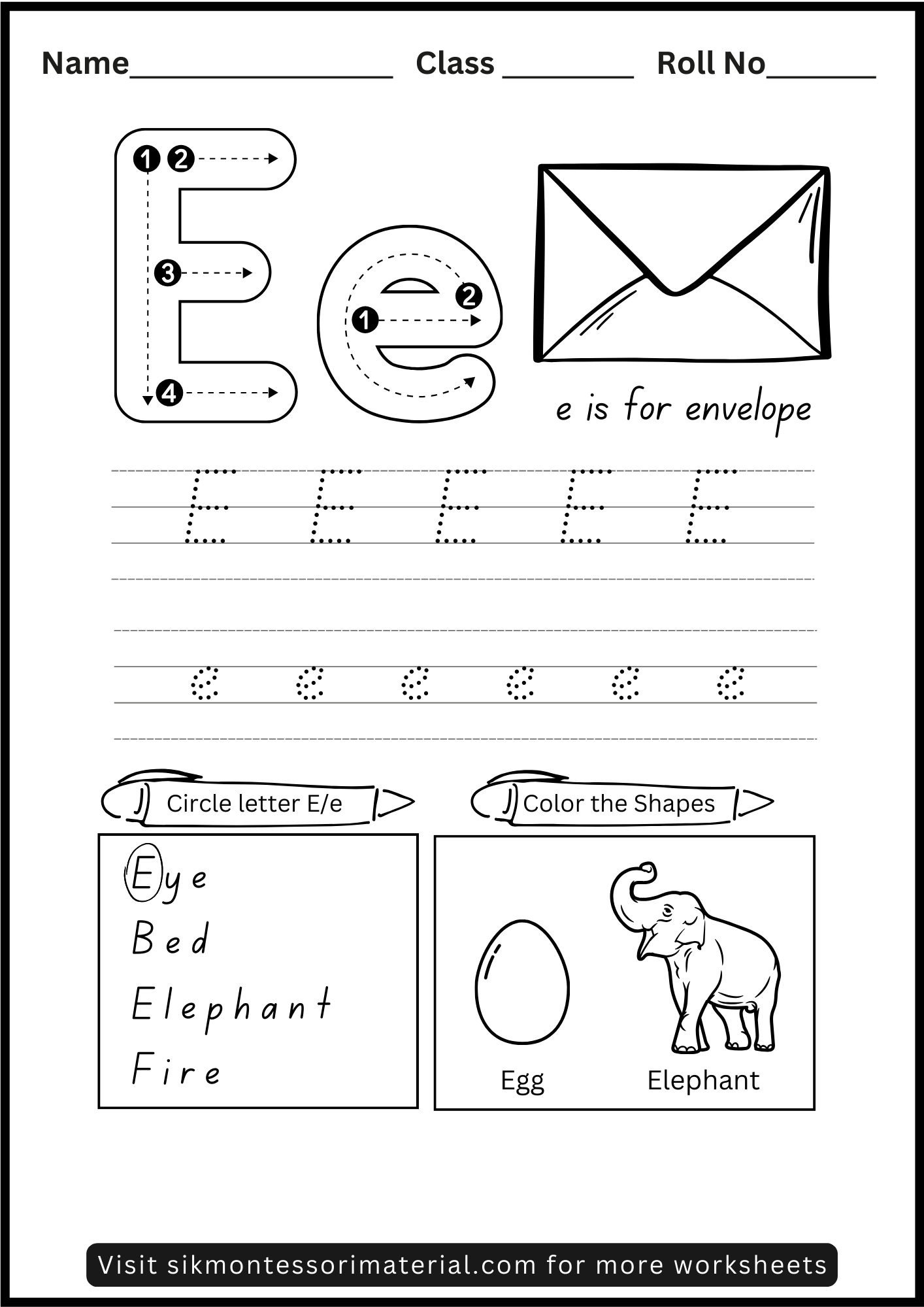 Alphabets Tracing & Letter Recognition Worksheets for Montessori - SIK ...