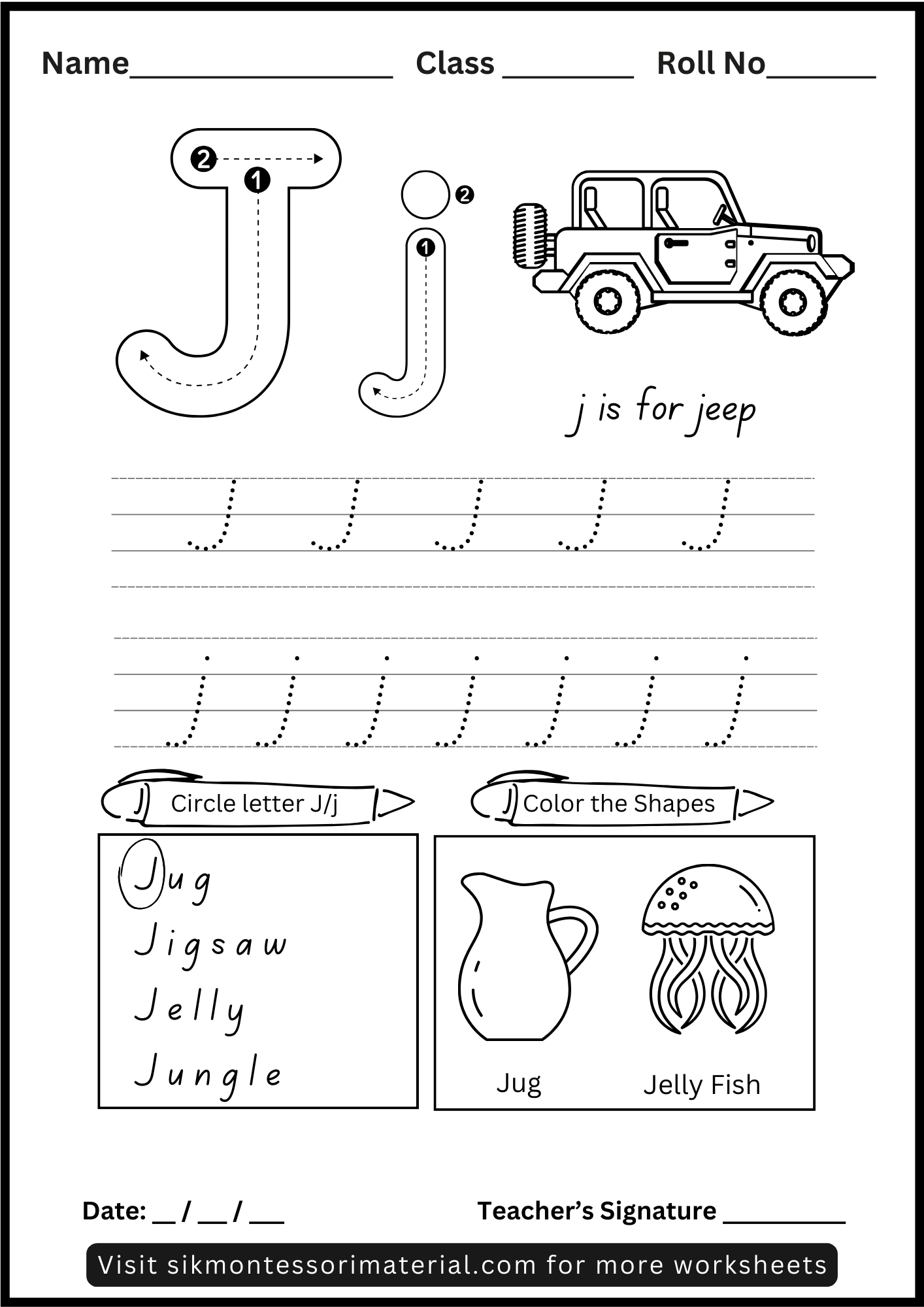 Alphabets Tracing & Letter Recognition Worksheets for Montessori - SIK ...