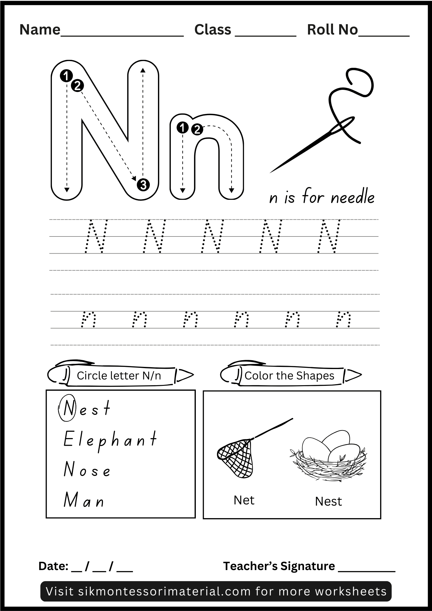 Alphabets Tracing & Letter Recognition Worksheets for Montessori - SIK ...