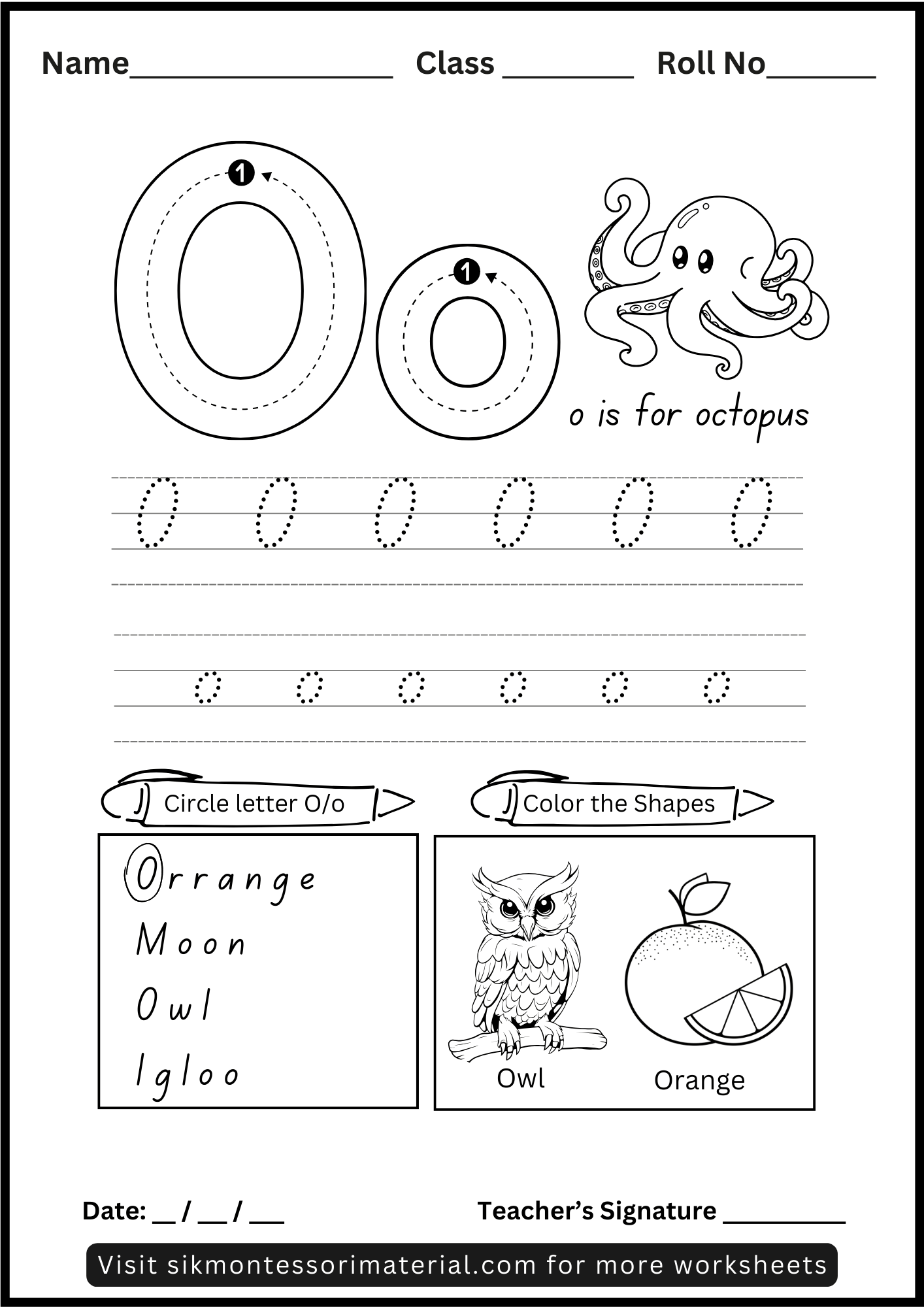 Alphabets Tracing & Letter Recognition Worksheets for Montessori - SIK ...