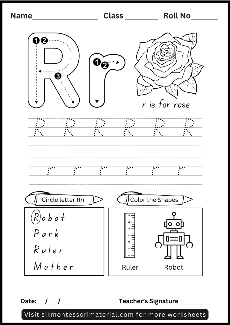 Alphabets Tracing & Letter Recognition Worksheets for Montessori - SIK ...