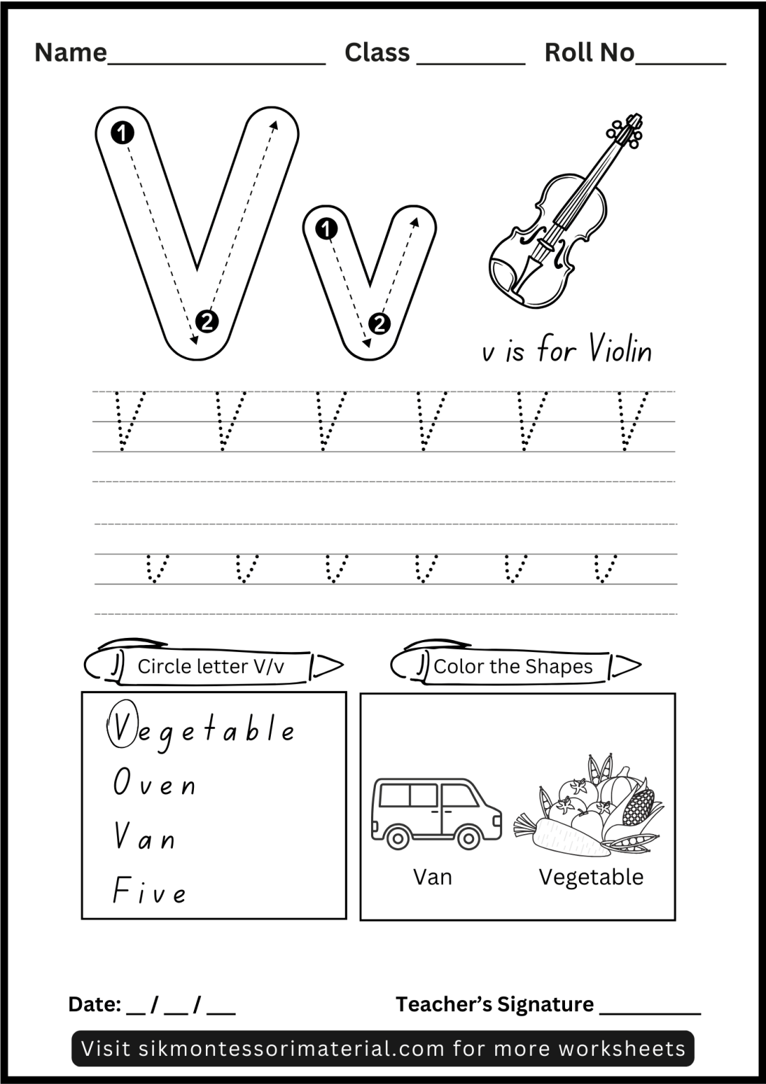 Alphabets Tracing & Letter Recognition Worksheets for Montessori - SIK ...