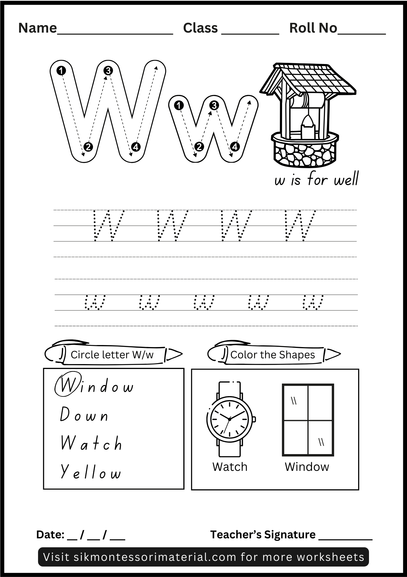 Alphabets Tracing & Letter Recognition Worksheets for Montessori - SIK ...